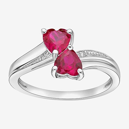 Click here for Womens Diamond Accent Lab Created Red Ruby Sterlin... prices