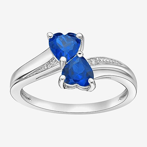 Click here for Womens Diamond Accent Lab Created Blue Sapphire St... prices