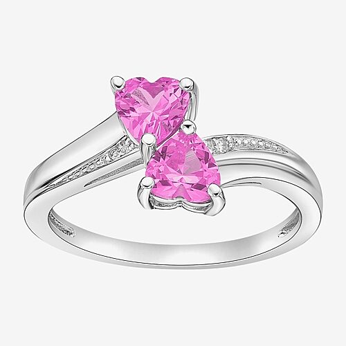 Click here for Womens Diamond Accent Lab Created Pink Sapphire St... prices