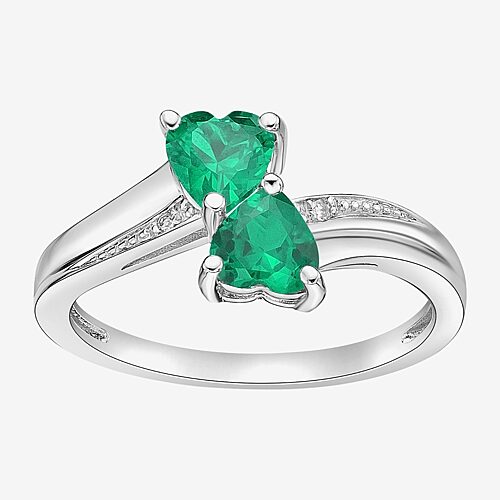 Click here for Womens Diamond Accent Lab Created Green Emerald St... prices