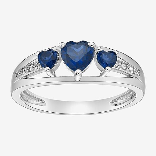 Click here for Womens Diamond Accent Lab Created Blue Sapphire St... prices