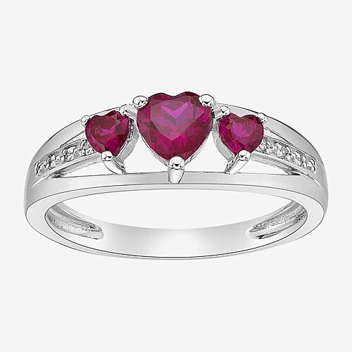 Click here for Womens Diamond Accent Lab Created Red Ruby Sterlin... prices