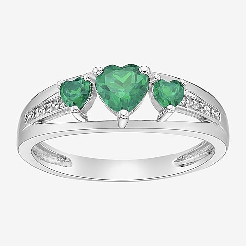 Click here for Womens Diamond Accent Lab Created Green Emerald St... prices
