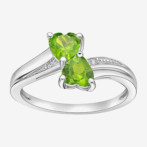Click here for Womens Diamond Accent Genuine Green Peridot Sterli... prices