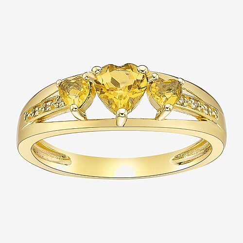 Click here for Womens Diamond Accent Genuine Yellow Citrine 18K G... prices