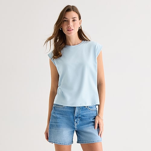 Click here for a.n.a Womens Crew Neck Sleeveless Muscle T-Shirt... prices