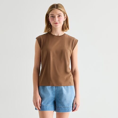 Click here for a.n.a Womens Crew Neck Sleeveless Muscle T-Shirt... prices