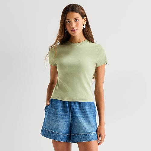Click here for a.n.a Perfect Tee Womens Crew Neck Short Sleeve T-... prices