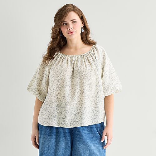 Click here for a.n.a Womens Plus Round Neck Short Sleeve Blouse... prices