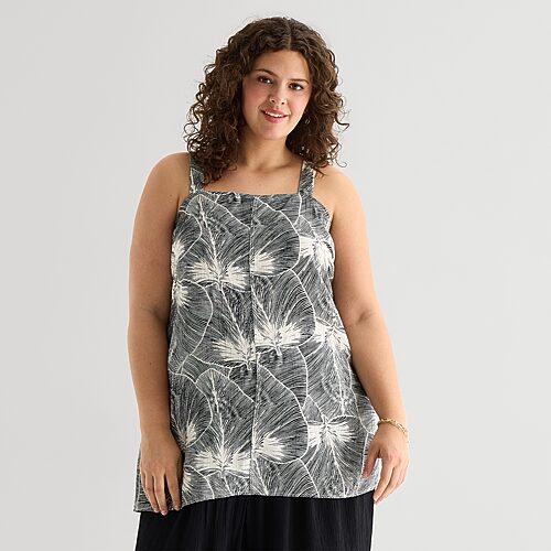 Click here for a.n.a Plus Womens Square Neck Sleeveless Tunic Top... prices
