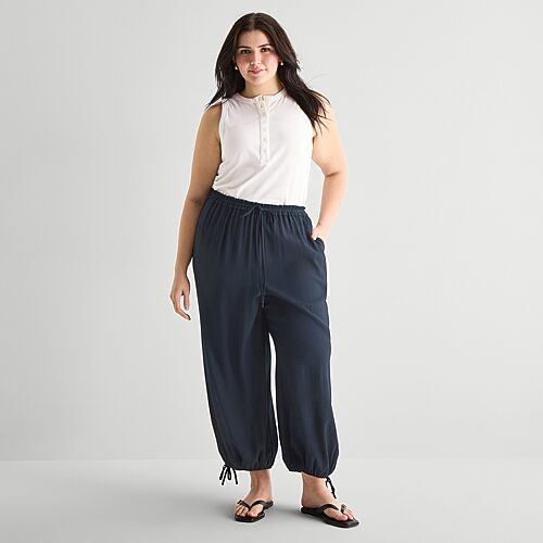 Click here for a.n.a Womens Plus Crinkle Harem Pant  5x  Black prices