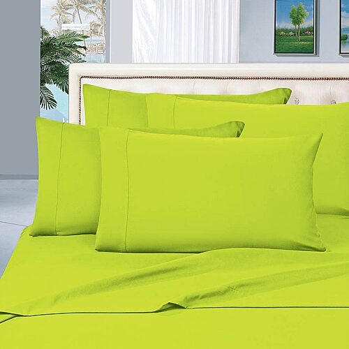 Elegant Comfort Wrinkle Resistant Solid Microfiber Bed Sheet set with Deep Pocket  One Size  Green