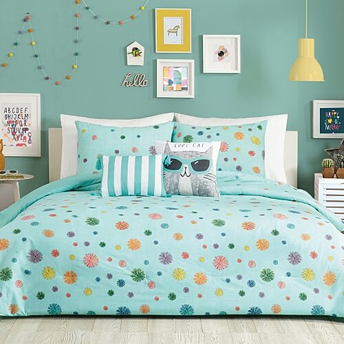 Click here for Urban Playground Pom Pom Comforter Set  One Size... prices