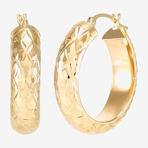 Click here for Womens 10K Gold 20mm Circle Round Hoop Earrings  O... prices