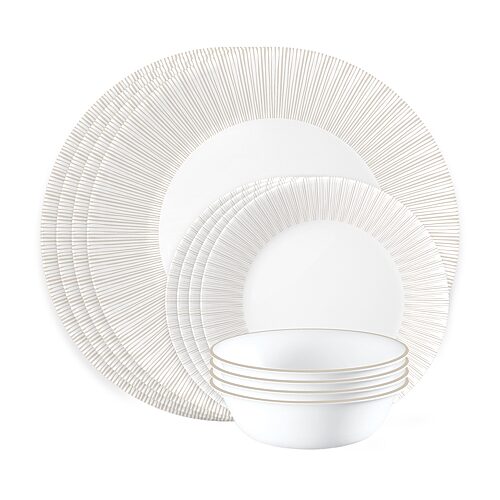 Click here for Corelle Hushed Lines 12-pc. Glass Dinnerware Set... prices
