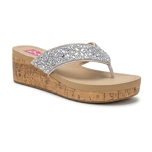 Click here for Pop Womens Stellara Wedge Sandals  9 Medium  Silve... prices