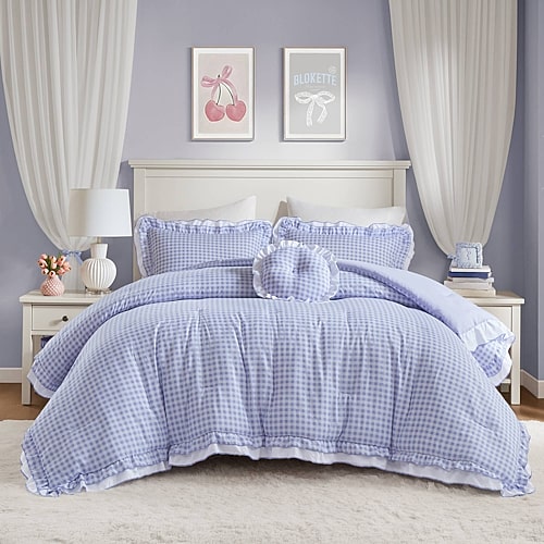 Click here for Intelligent Design Iris Gingham Double Ruffle 4-pc... prices
