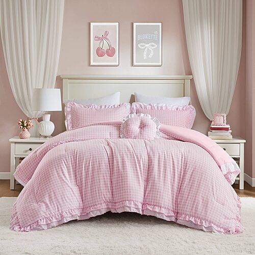 Click here for Intelligent Design Iris Gingham Double Ruffle 4-pc... prices