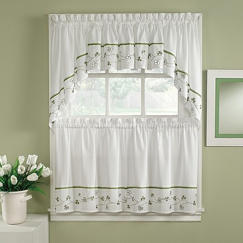 Click here for CHF Clover Swag Rod Pocket Valance  One Size  Whit... prices