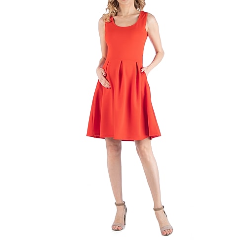 Click here for 24/7 Comfort Apparel Sleeveless Pleated Dress with... prices