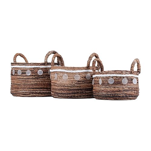Click here for Baum Banana Capiz Decorative Storage Basket  One S... prices