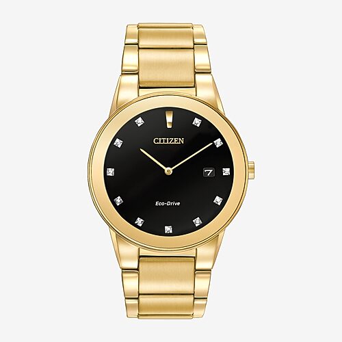 Click here for Citizen Mens Eco-Drive Axiom Diamond Accent Gold-T... prices