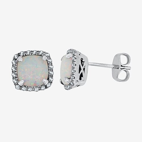 Click here for Lab-Created Opal Sterling Silver Earrings  One Siz... prices