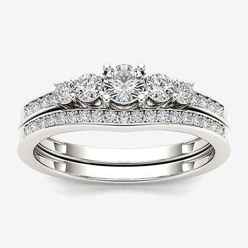 Click here for 1/2 CT.T.W. Natural Diamond 14K White Gold Bridal... prices