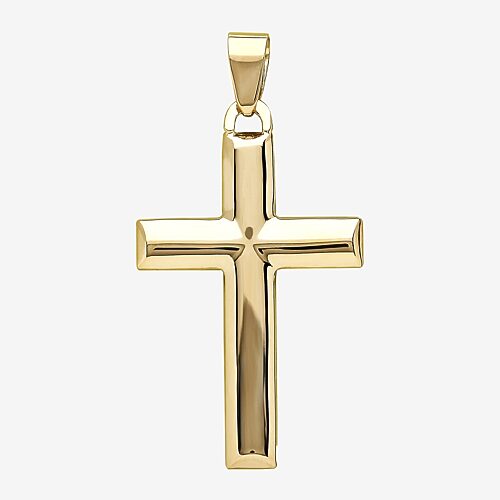 Click here for 14K Yellow Gold High-Polish Hollow Cross Charm  On... prices