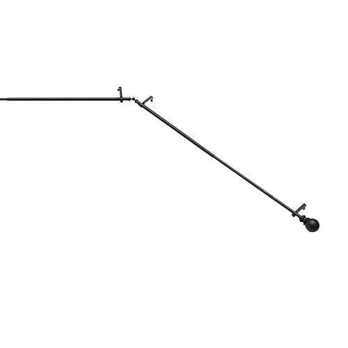 Kenney Bryce 3/4 Inch Decorative Bay Window Curtain Rod - Stylish and Versatile - Black