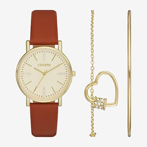 Click here for Geneva Womens Brown 4-pc. Watch Boxed Set Fmdjset7... prices