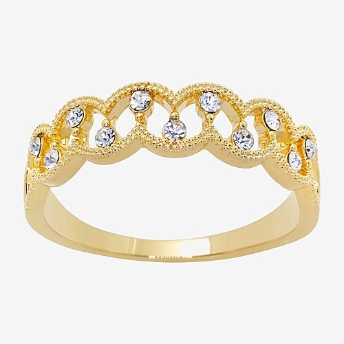 Click here for Sparkle Allure Station Womens 2.5MM Crystal 14K Go... prices