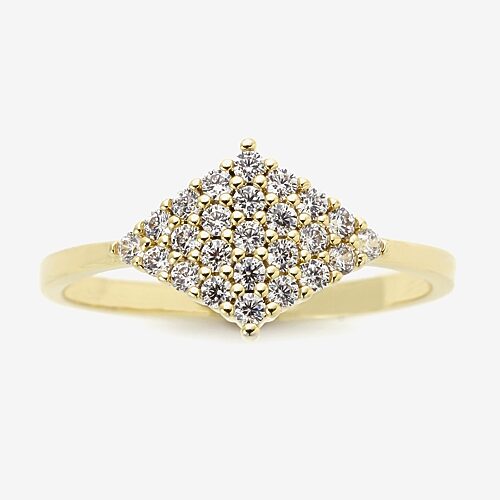 Sparkle Allure Womens Cubic Zirconia 14K Gold Over Brass Diamond Delicate Promise Ring  8