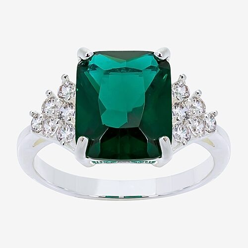 Click here for Sparkle Allure Womens Green Crystal Pure Silver Ov... prices