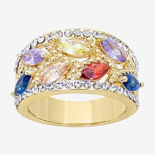 Click here for Sparkle Allure Wide Womens Multi Color Cubic Zirco... prices