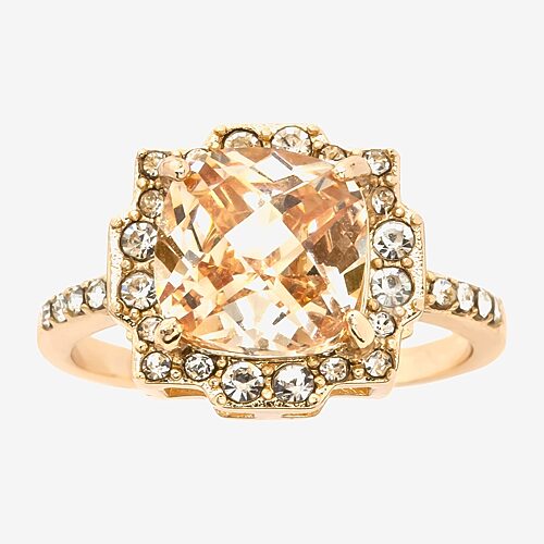 Click here for Sparkle Allure Womens Champagne Crystal 14K Gold O... prices