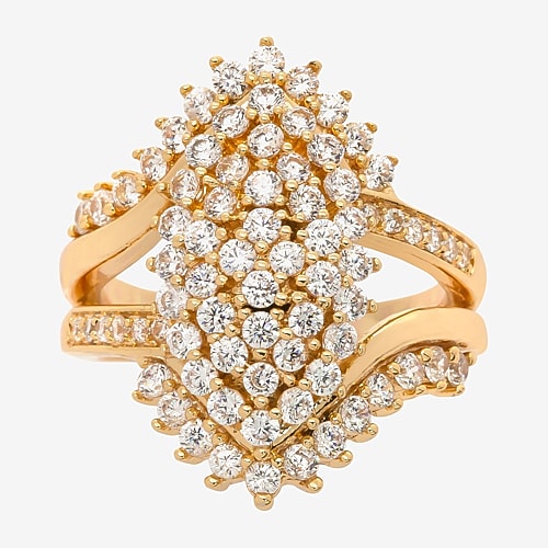 Click here for Sparkle Allure Burst Cluster Womens Cubic Zirconia... prices