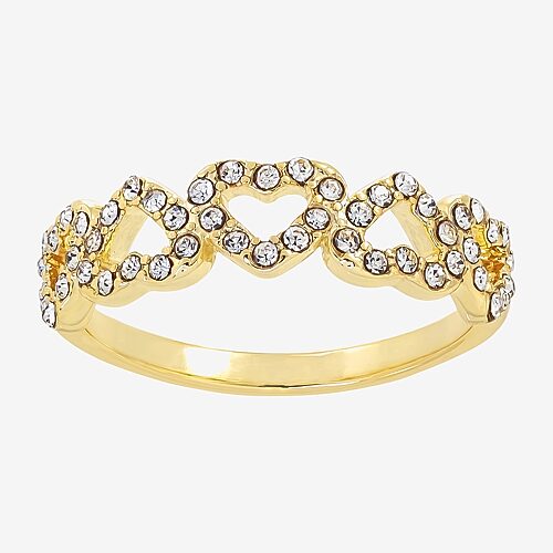 Click here for Sparkle Allure Womens 2MM Crystal 14K Gold Over Br... prices