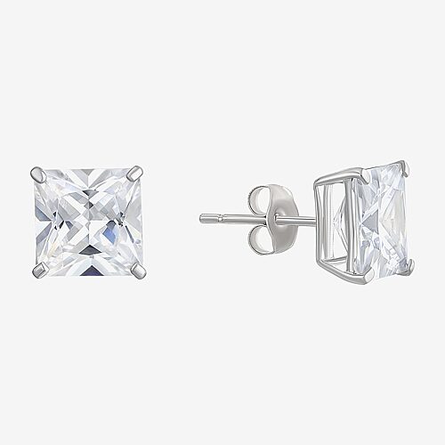 Click here for Square Cubic Zirconia Stud Earrings 14K White Gold... prices