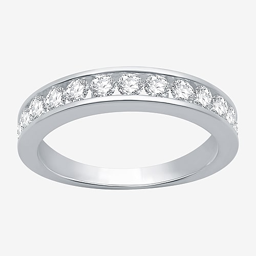 Click here for 1 CT. T.W. Lab-Grown Diamond Wedding Band in 10K o... prices
