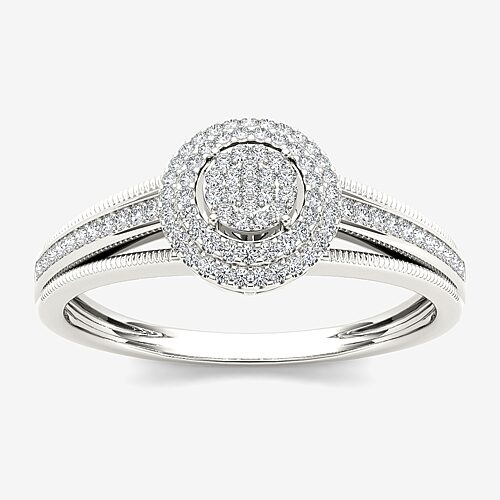 Click here for 1/5 CT.T.W. Natural Diamond 10K White Gold Engagem... prices