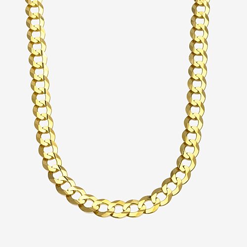 Click here for 10K Yellow Gold 10MM Curb Necklace  One Size prices