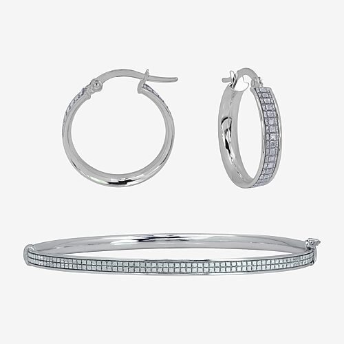Click here for Womens Sterling Silver 2-pc. Glitter Jewelry Set... prices