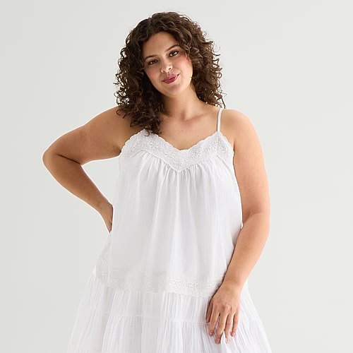 Click here for a.n.a Womens Plus V Neck Sleeveless Lace Trim Cami... prices