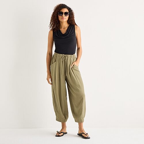 Click here for a.n.a Womens Linen Ankle Balloon Pant  X-large  Gr... prices