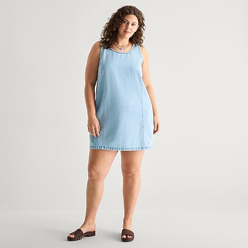 Click here for a.n.a Womens Plus U Neck Sleeveless A-Line Dress... prices