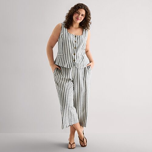Click here for a.n.a Womens Plus Wide Leg High Rise Cropped Pant... prices