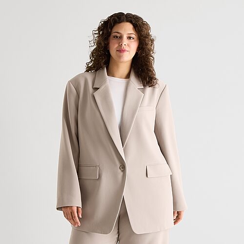 Click here for a.n.a Oversized Womens Plus Blazer  26w  Brown prices