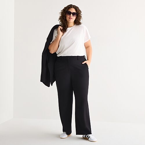 Click here for a.n.a Womens Plus Wide Leg High Rise Trouser  16w... prices