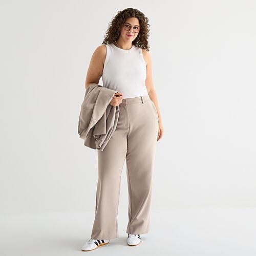 Click here for a.n.a Womens Plus Wide Leg High Rise Trouser  16w... prices